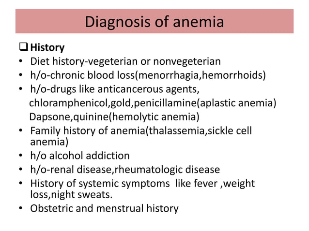 Diagnosis of Anemia | PPTX