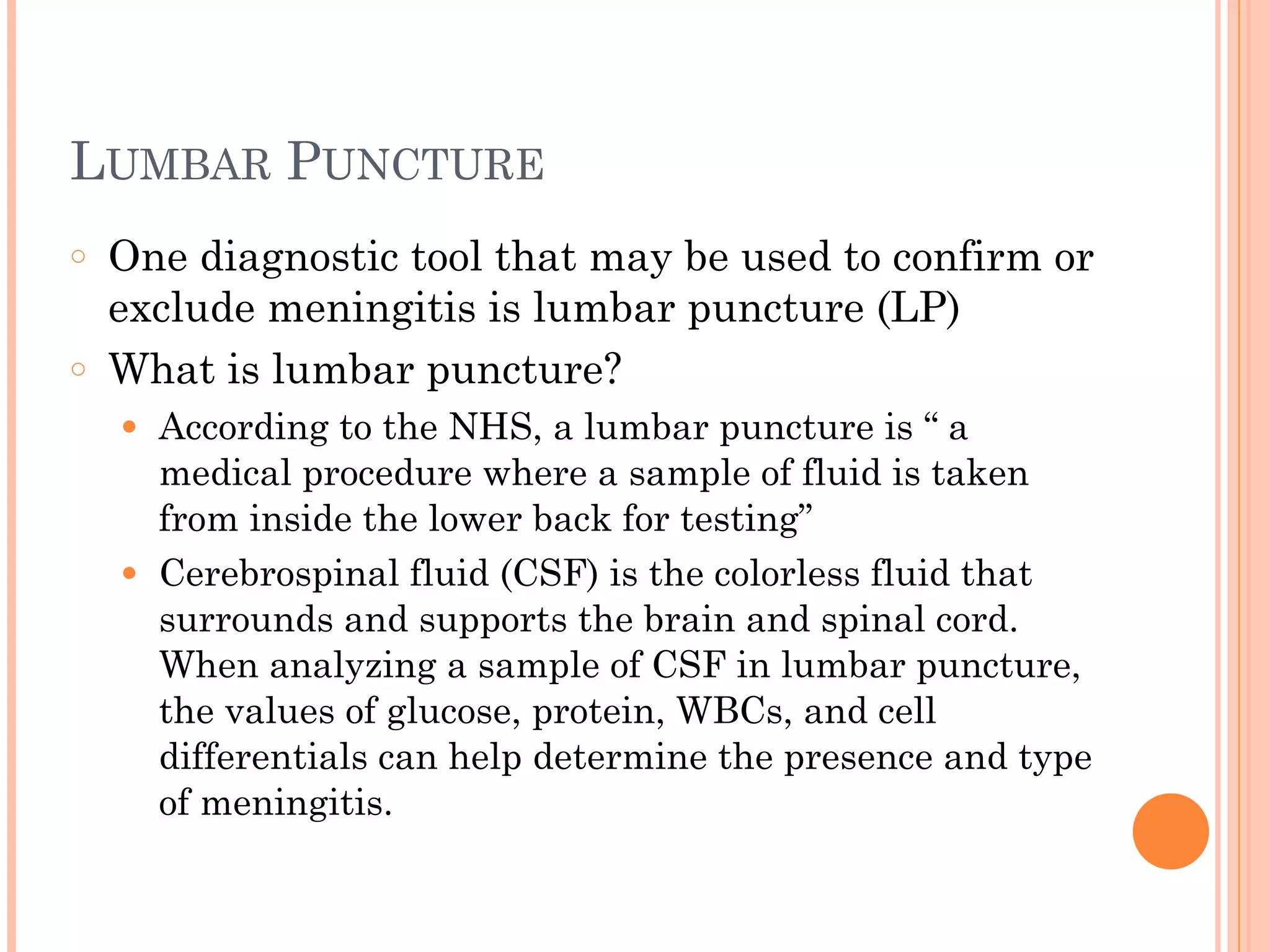 Bacterial Meningitis Lumbar Puncture