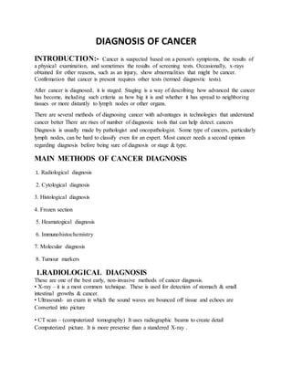 Diagnosis of cancer | DOCX