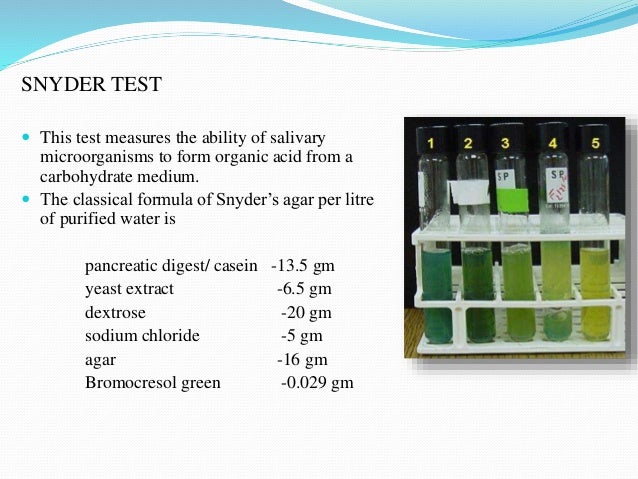 Positive Snyder Test Interpretation Of Caries Activity On The Basis Of