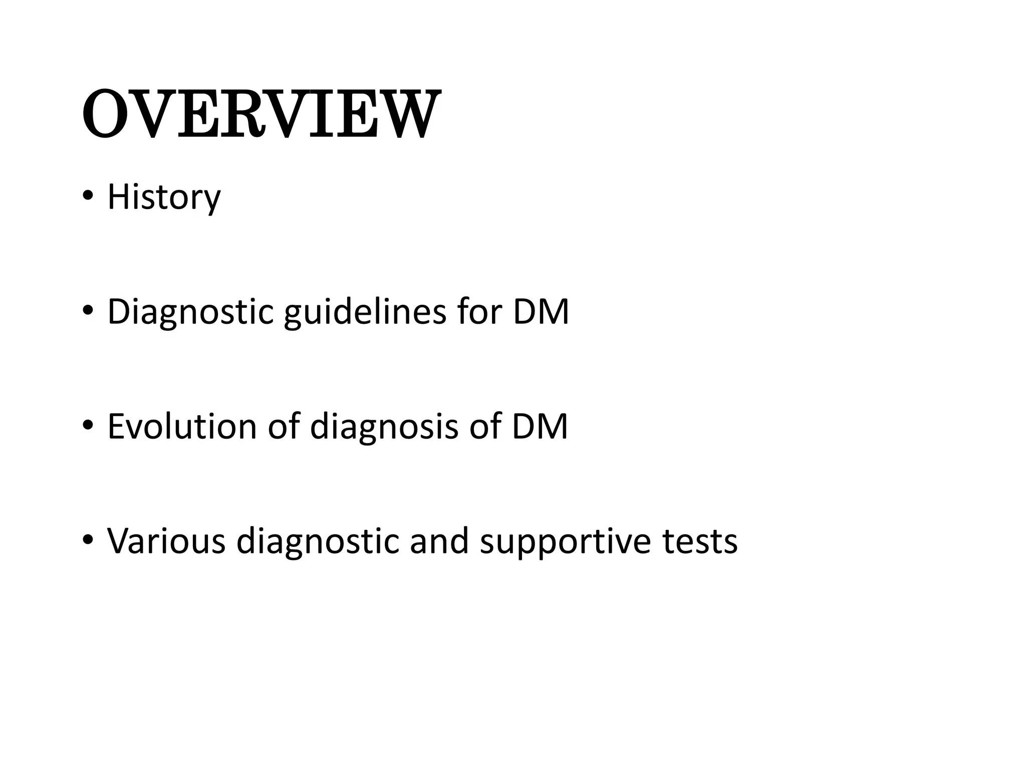 Diagnosis of Diabetes Mellitus | PPTX