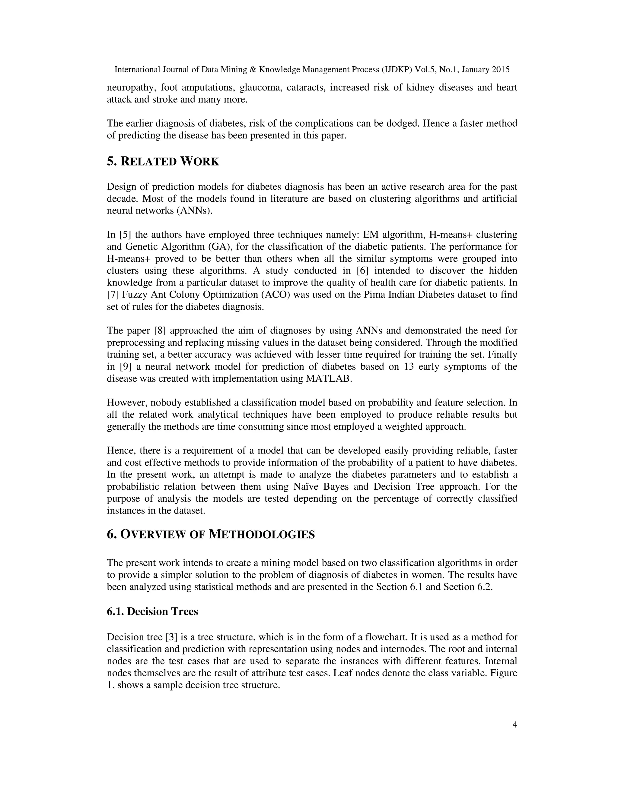 Diagnosis of diabetes using classification mining techniques [ | PDF ...