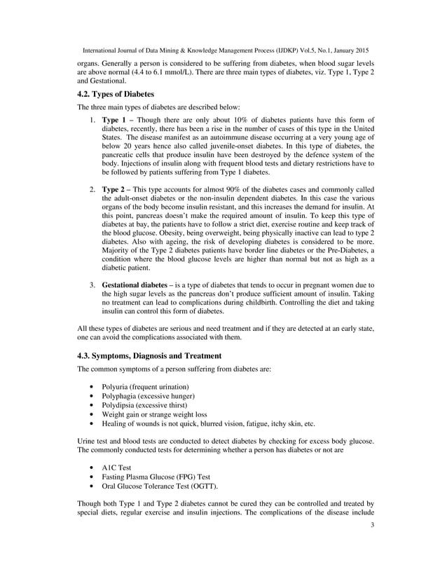 Diagnosis of diabetes using classification mining techniques [ | PDF ...