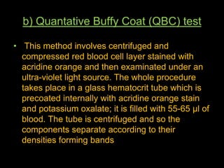 Diagnosis of malaria.ppt | Blood Disorders | Diseases and Conditions