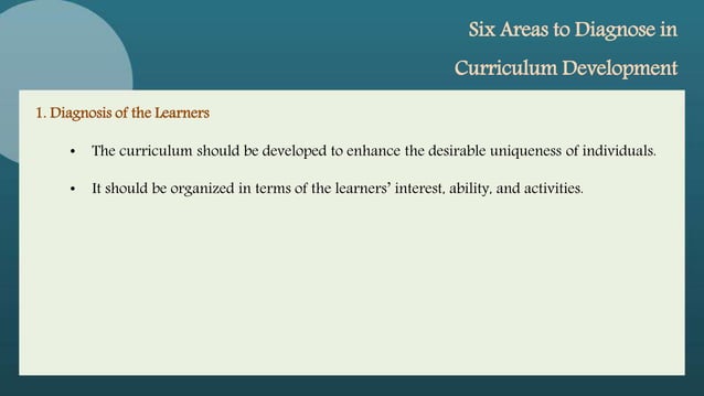 Diagnosis of Need in Curriculum Development.pptx | Educational ...