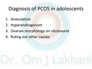 Diagnosis of PCOS in adolescents | PPTX
