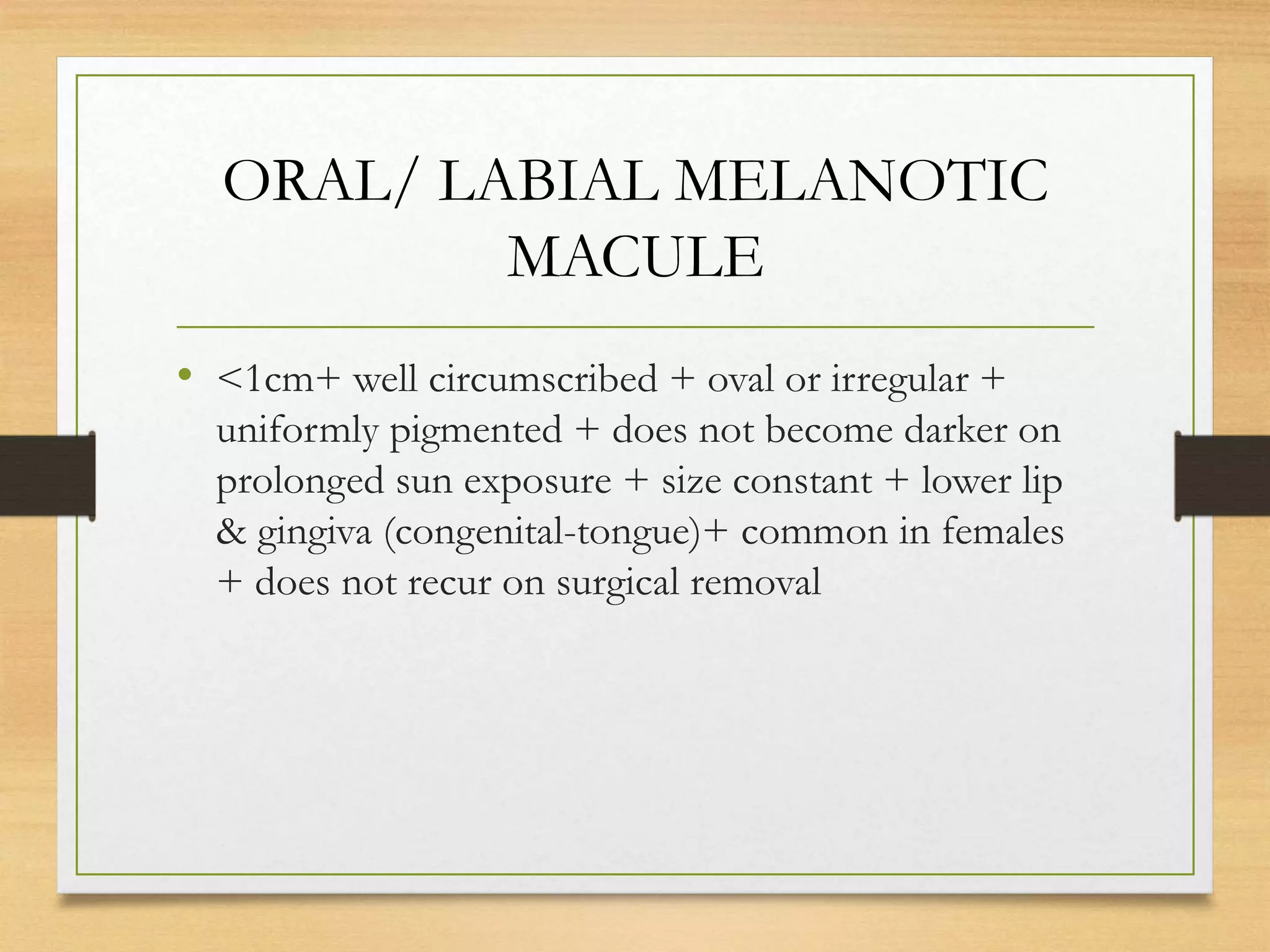 Diagnosis of pigmented lesions of oral cavity | PPTX