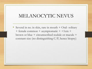 Diagnosis of pigmented lesions of oral cavity | PPTX