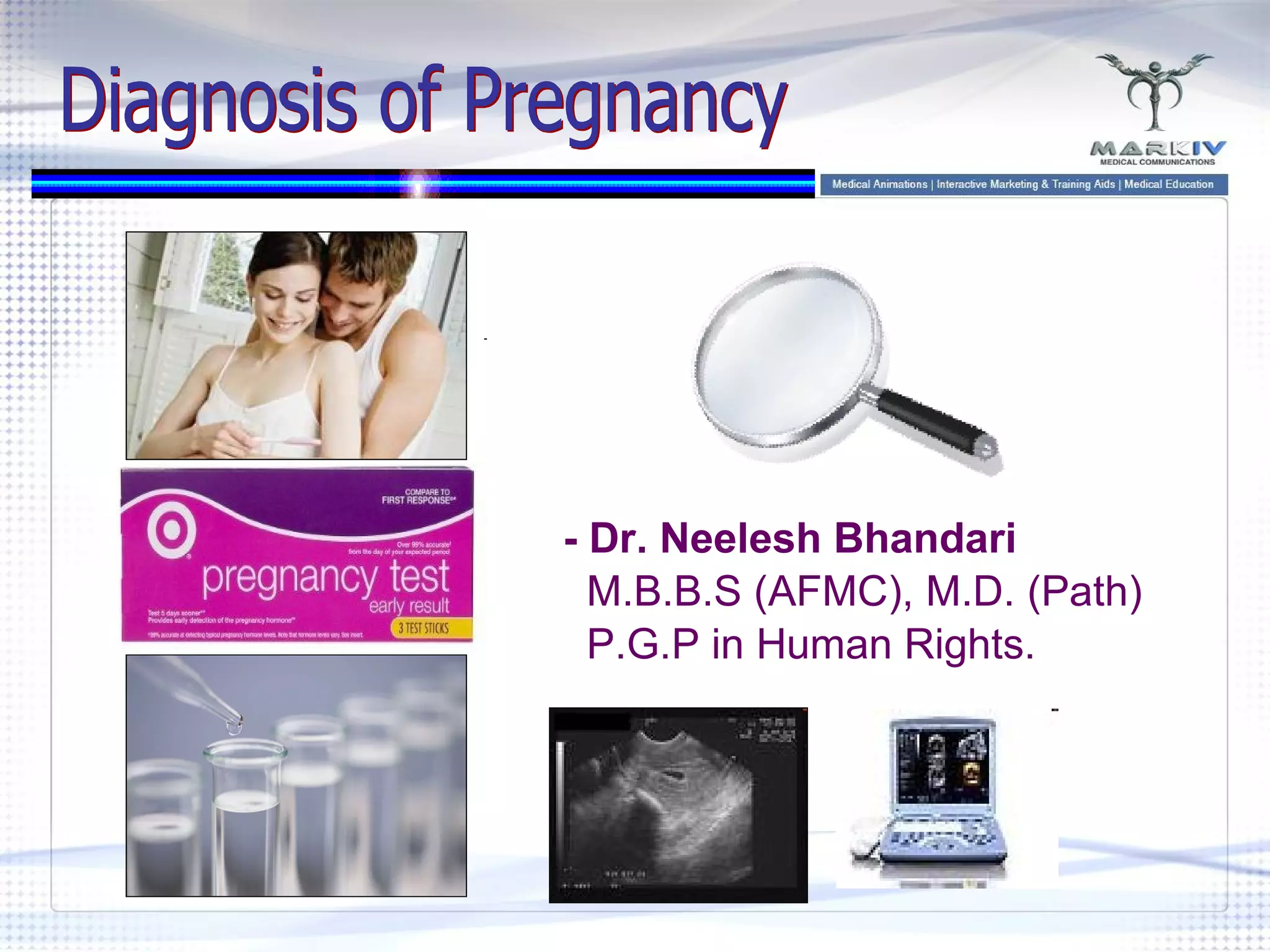 Diagnosis Of Pregnancy | PPT | Pregnancy | Reproductive Health