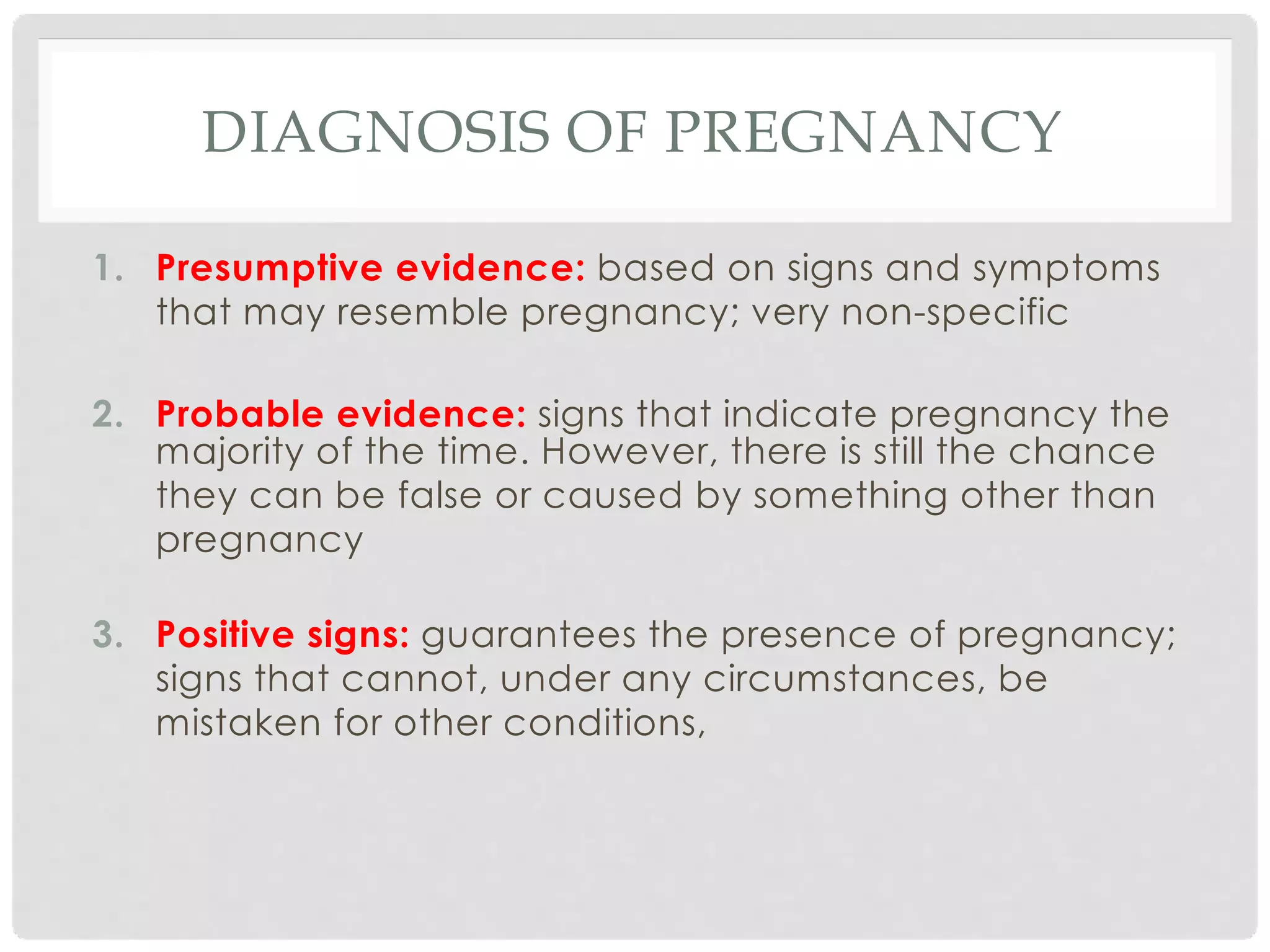 Diagnosis of pregnancy | PDF