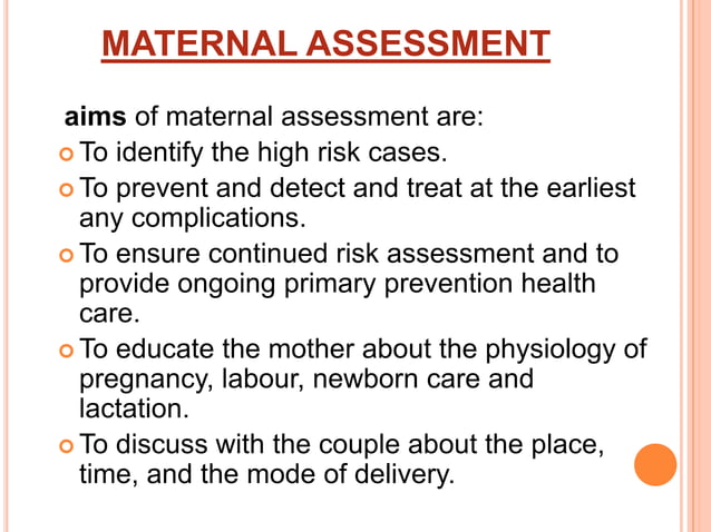 Diagnosis of pregnancy and maternal assessment | PPTX | Pregnancy ...