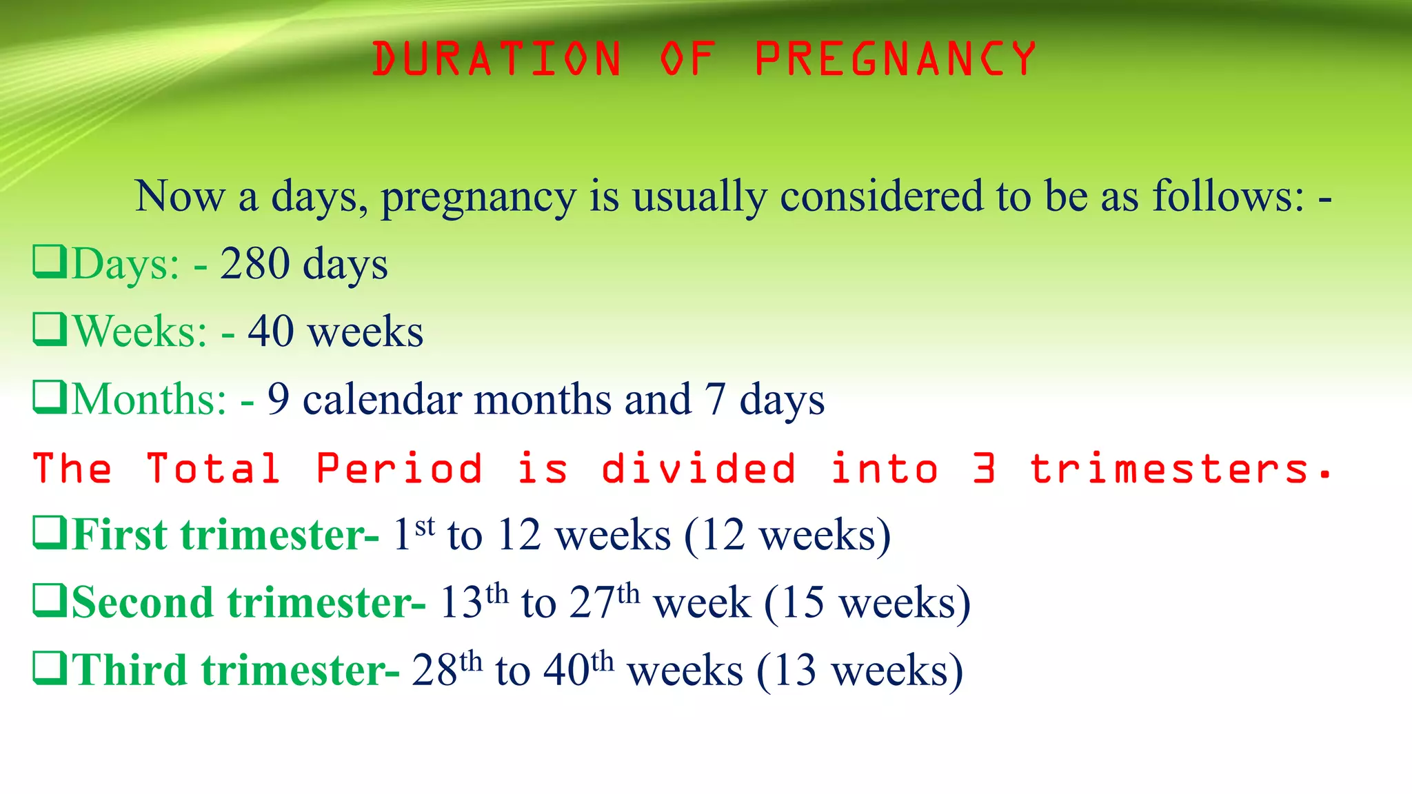 Diagnosis of Pregnancy in First Trimester | PDF