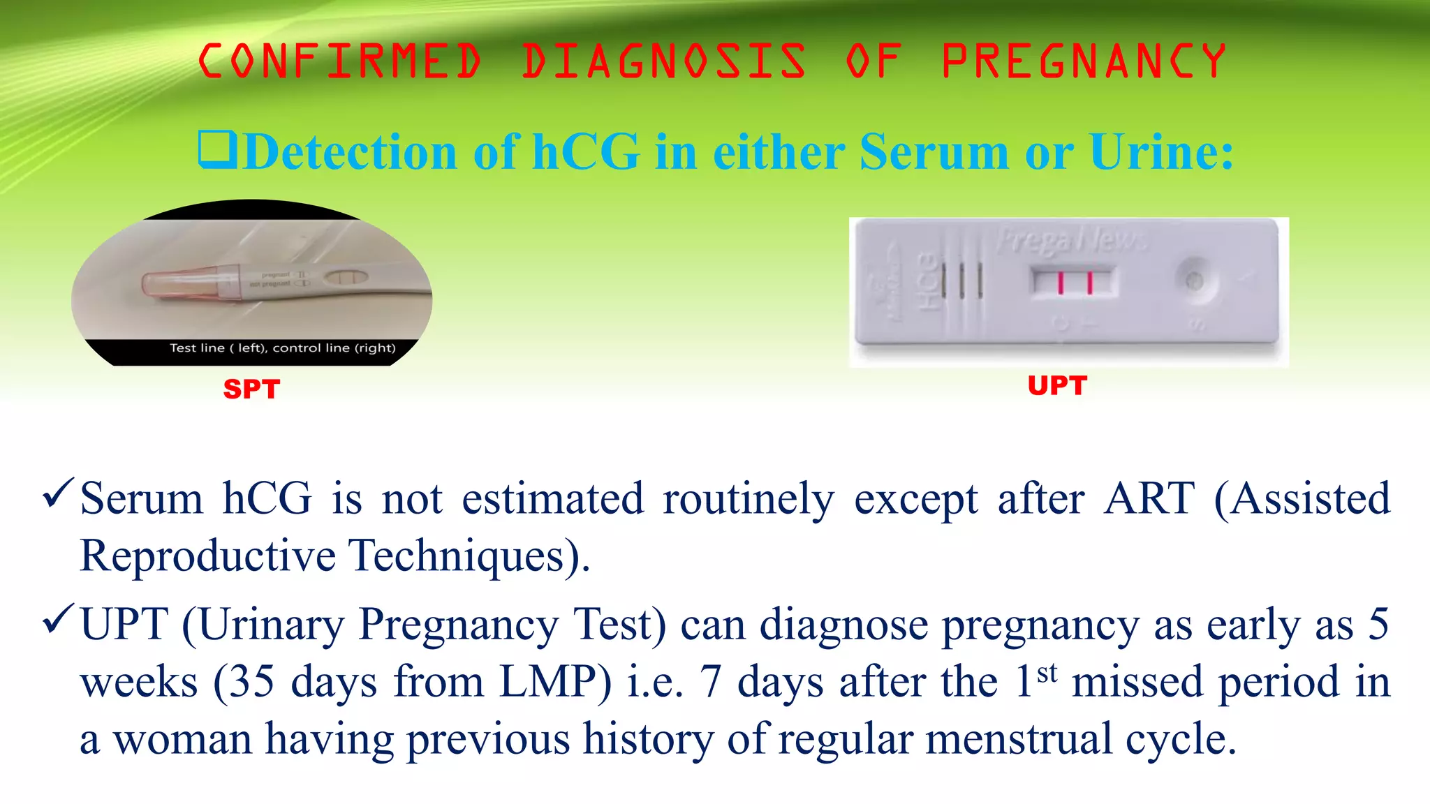 Diagnosis of Pregnancy in First Trimester | PDF