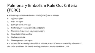 Diagnosis of Pulmonary Embolism - by Dr KD DELE | PPT