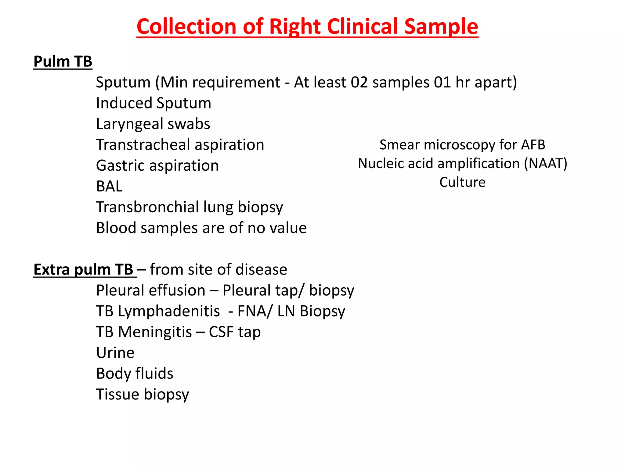 Diagnosis of Tuberculosis | PPTX