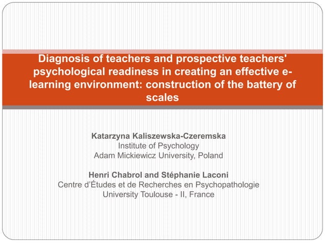 Diagnosis of teachers and prospective teachers' psychological readiness ...