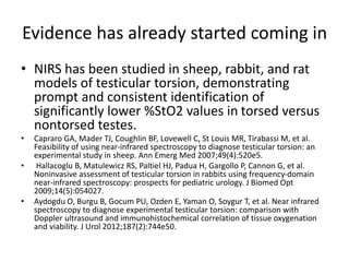 Diagnosis of testicular torsion using near infrared spectroscopy | PPT