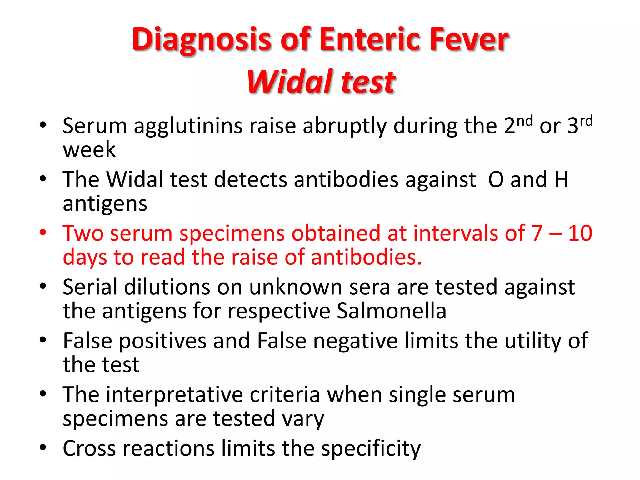 DIAGNOSIS OF TYPHOID FEVER | PPTX