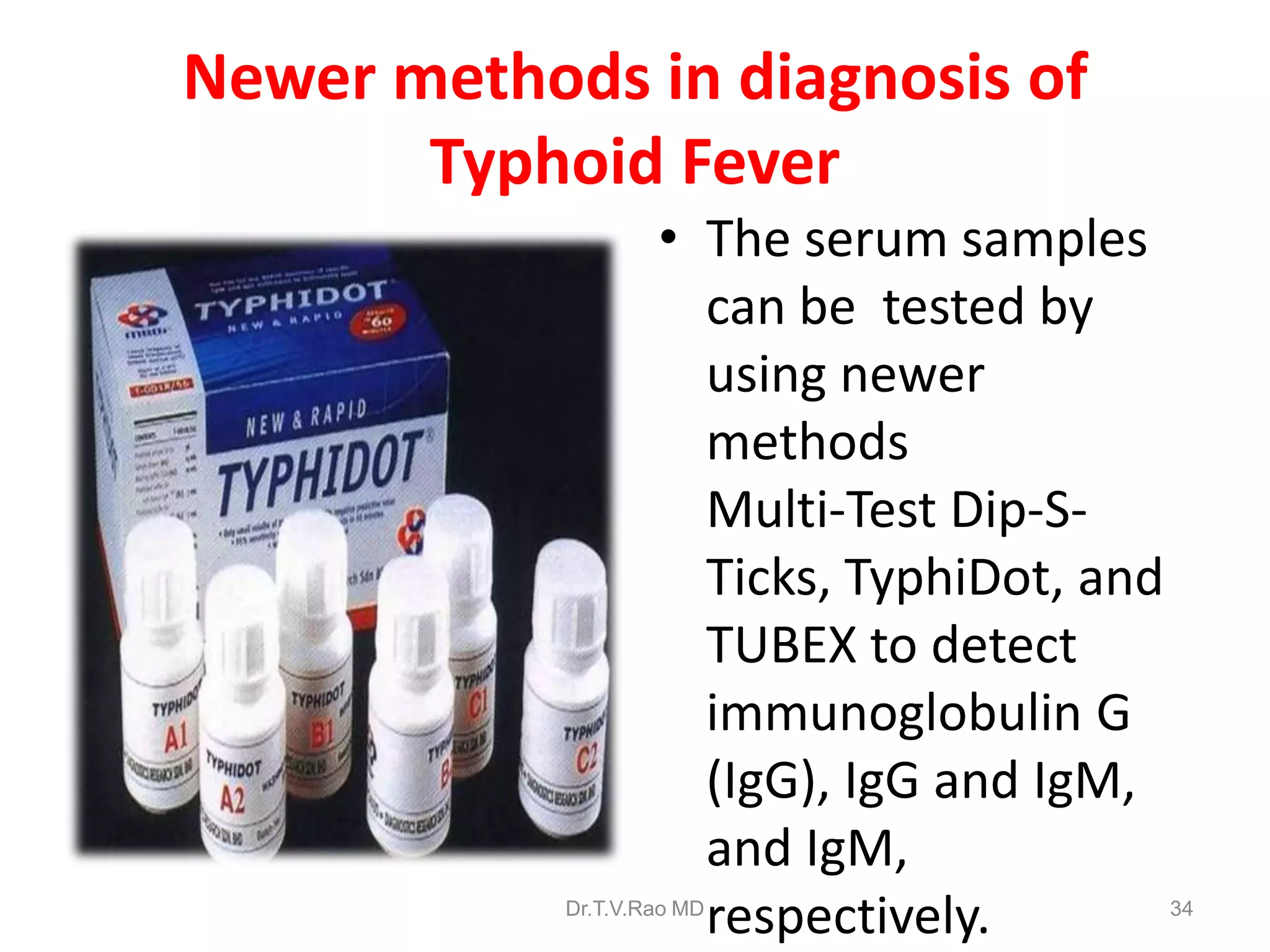 DIAGNOSIS OF TYPHOID FEVER | PPTX
