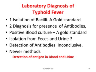 DIAGNOSIS OF TYPHOID FEVER | PPT
