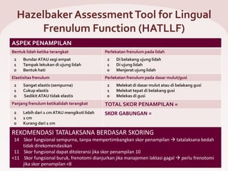 Diagnosis tongue tie & indikasi frenektomi | PPT