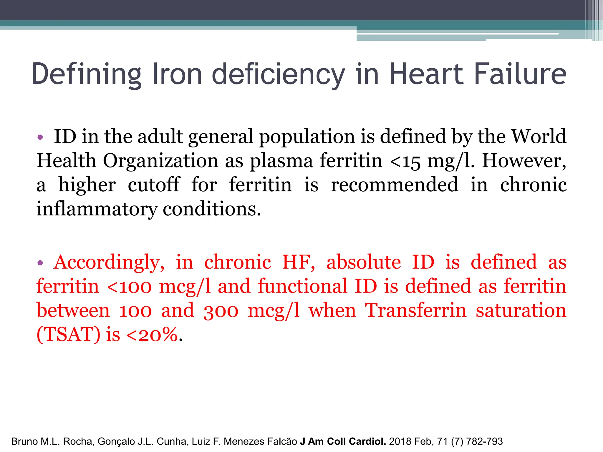 Diagnosis & Treatment of Iron Deficiency in Heart Failure - Latest ...