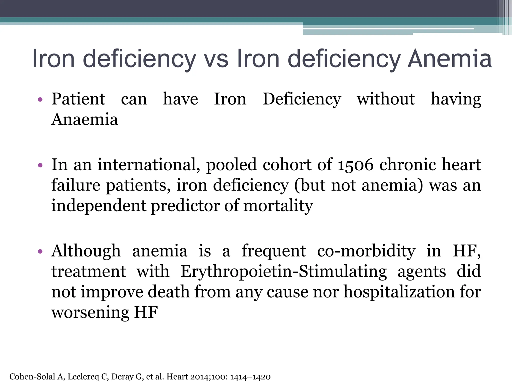 Diagnosis & Treatment of Iron Deficiency in Heart Failure - Latest ...
