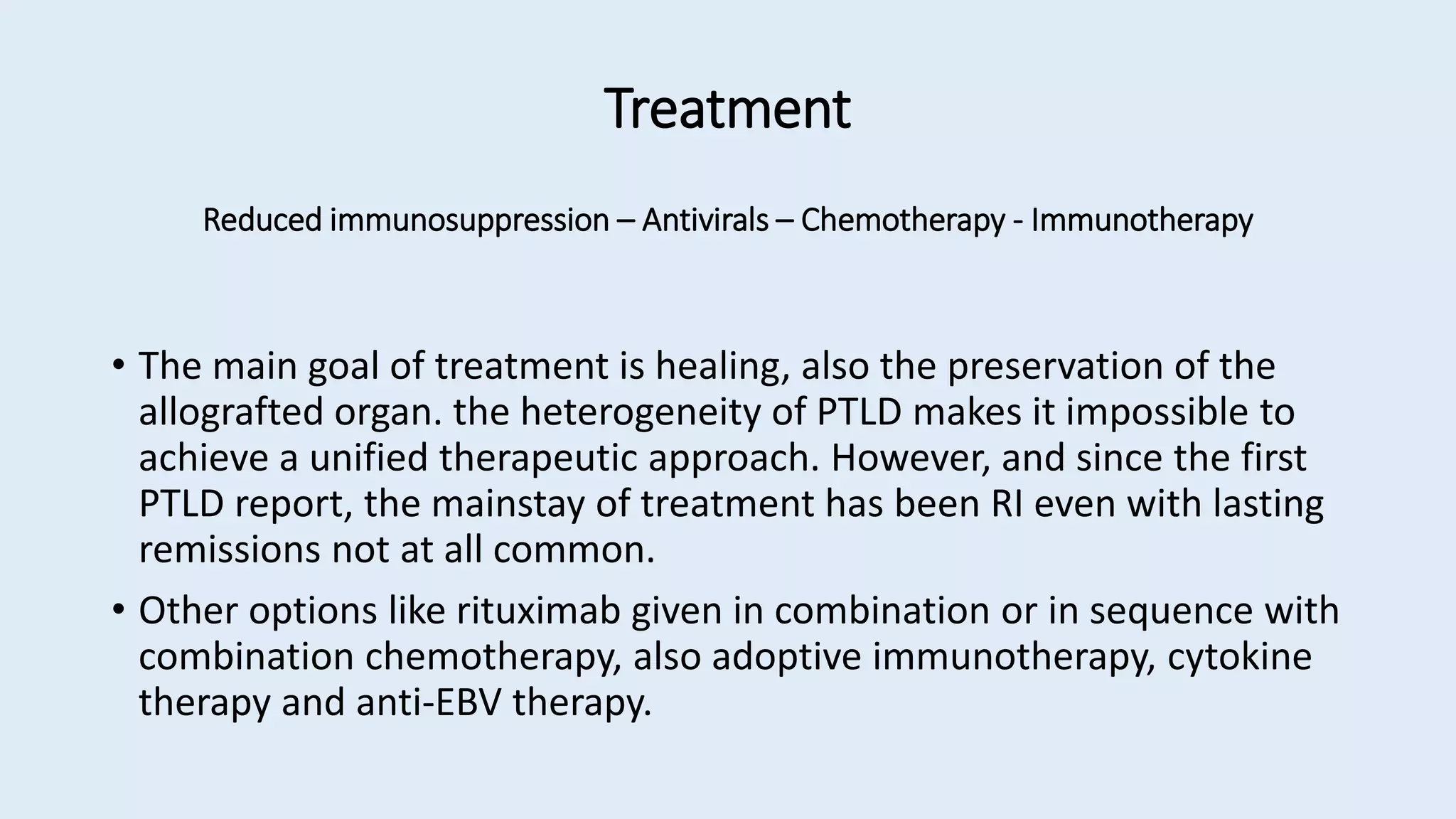 Diagnosis & treatment of ptld dr keniz | PPT
