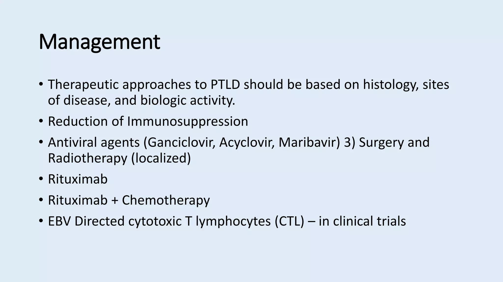 Diagnosis & treatment of ptld dr keniz | PPTX | Infectious Diseases ...