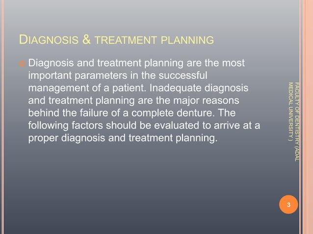 Diagnosis & Treatment Planning In Complete denture By Dr Anmol Asghar ...