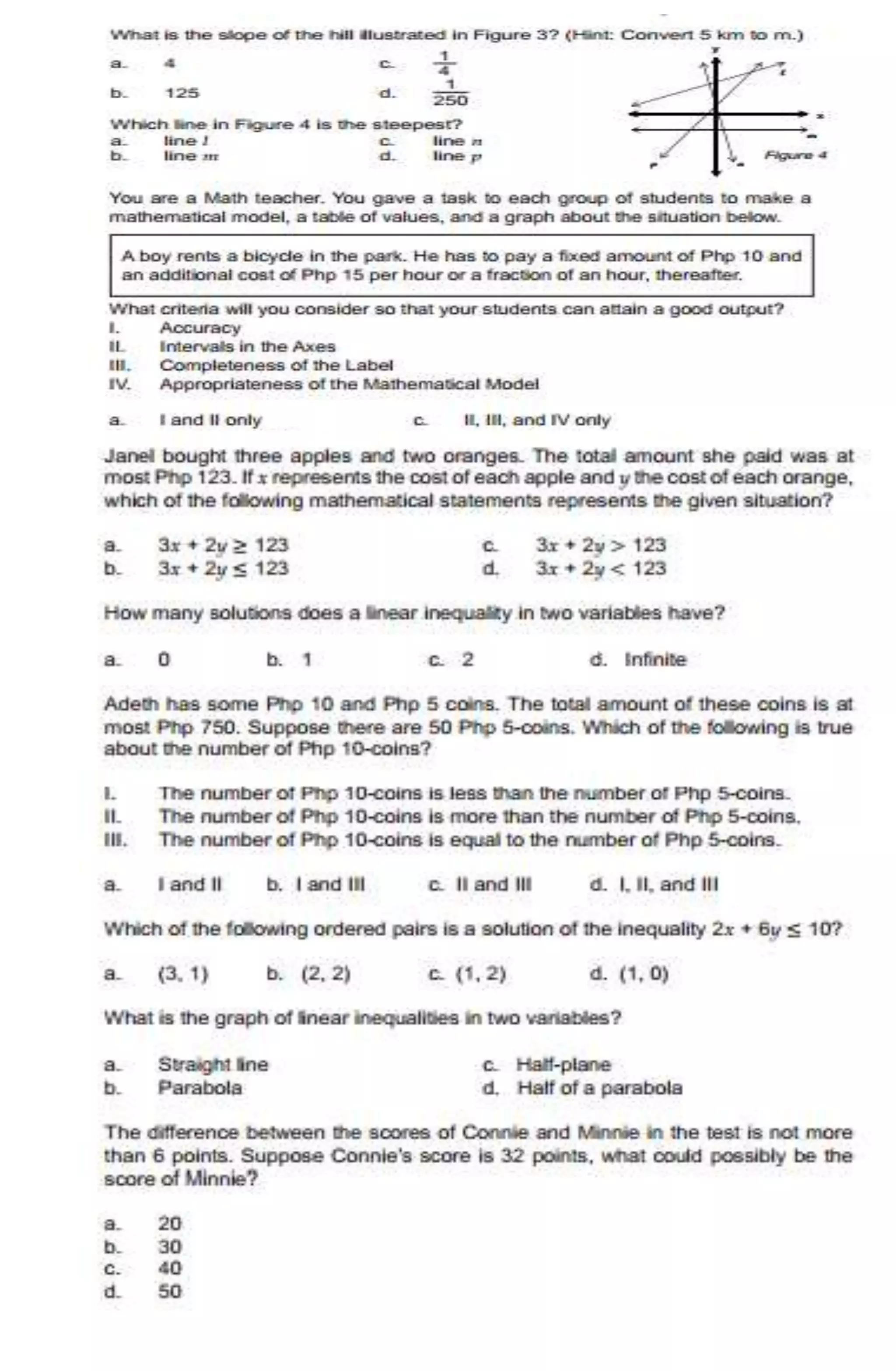 Diagnostic test-in-math | DOCX