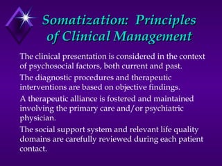 Diagnostic criteria for somatization disorder | PPT