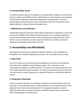 Challenges of Diagnostic Instruments in Modern Healthcare | PDF