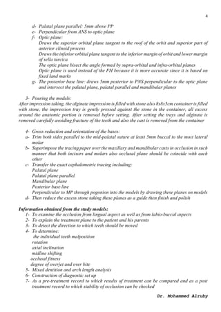 diagnostic aids part 2 study cast, cast analysis.docx | Dental Health ...