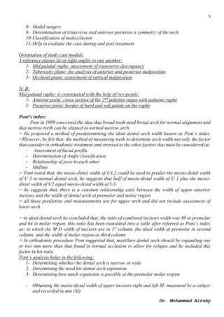 diagnostic aids part 2 study cast, cast analysis.docx | Dental Health ...