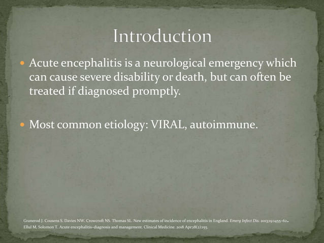 Diagnostic Approach of Encephalitis | PPT