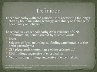 Diagnostic Approach of Encephalitis | PPTX