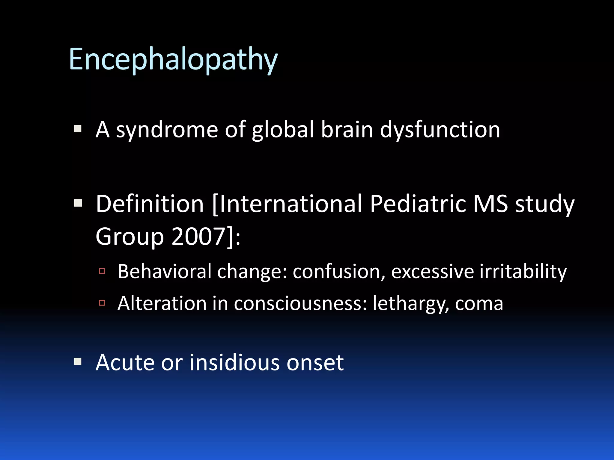 Diagnostic approach to acute encephalopathy | PDF