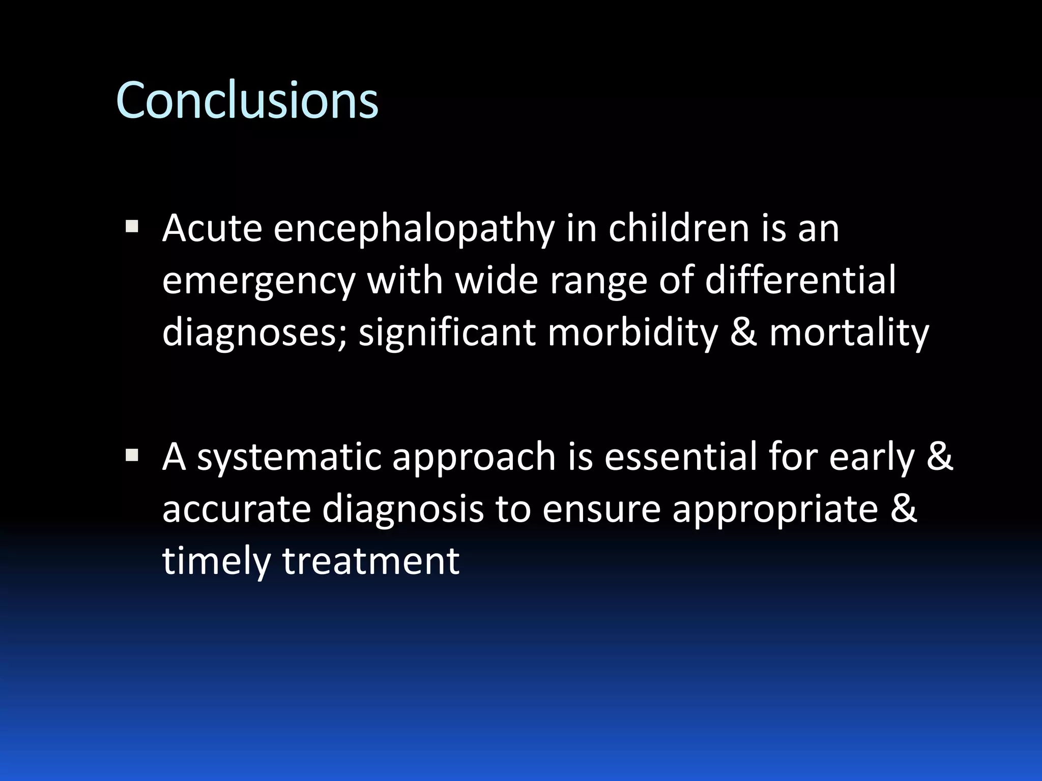 Diagnostic approach to acute encephalopathy | PDF