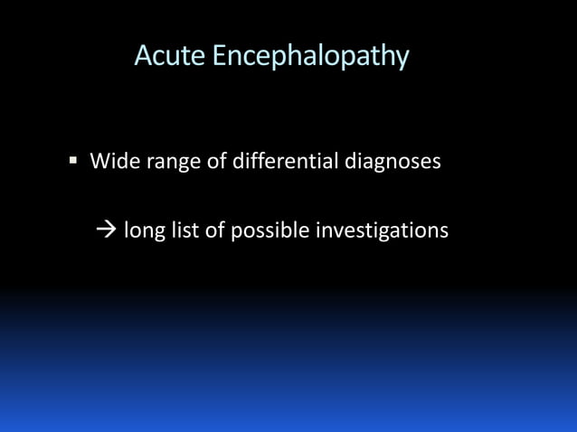 Diagnostic approach to acute encephalopathy | PDF