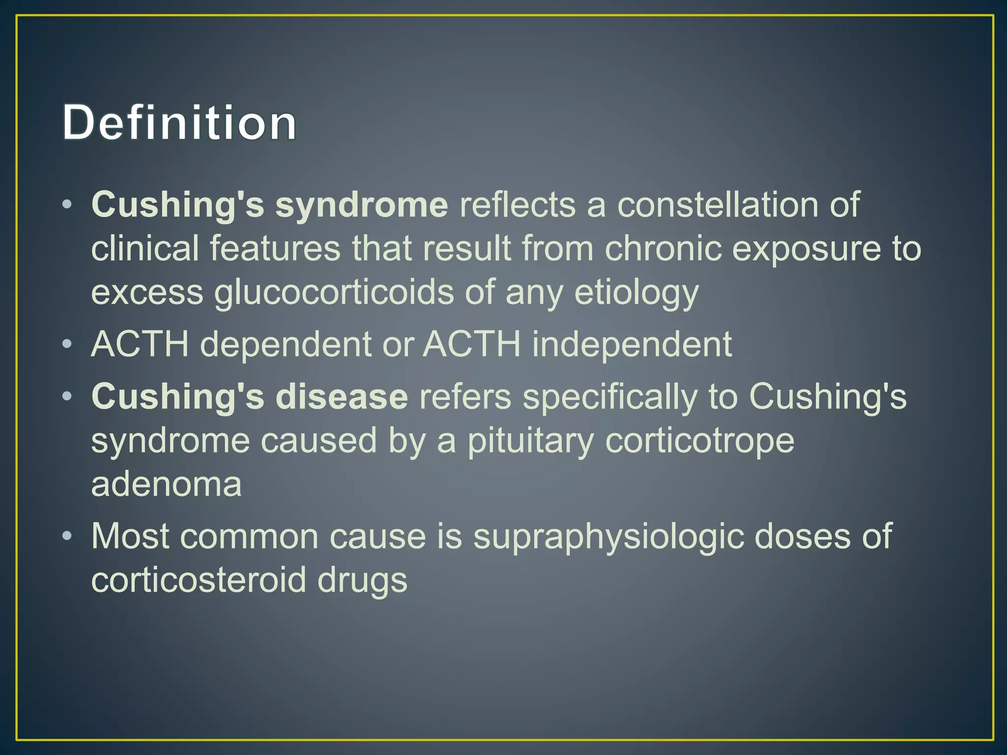 Diagnostic approach to cushing syndrome | PPTX