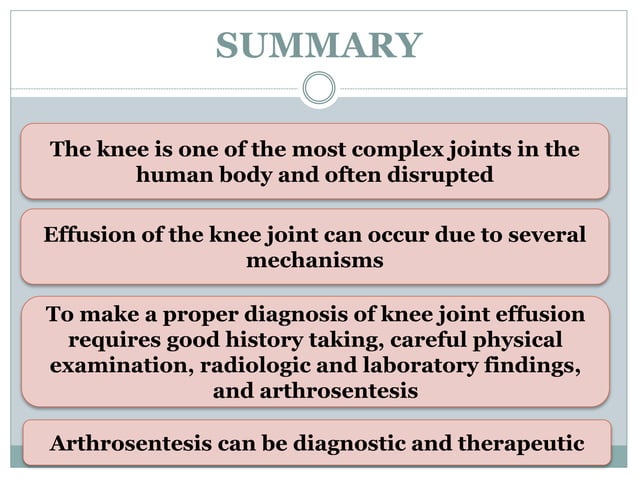 Diagnostic approach to knee joint effusion | PPTX