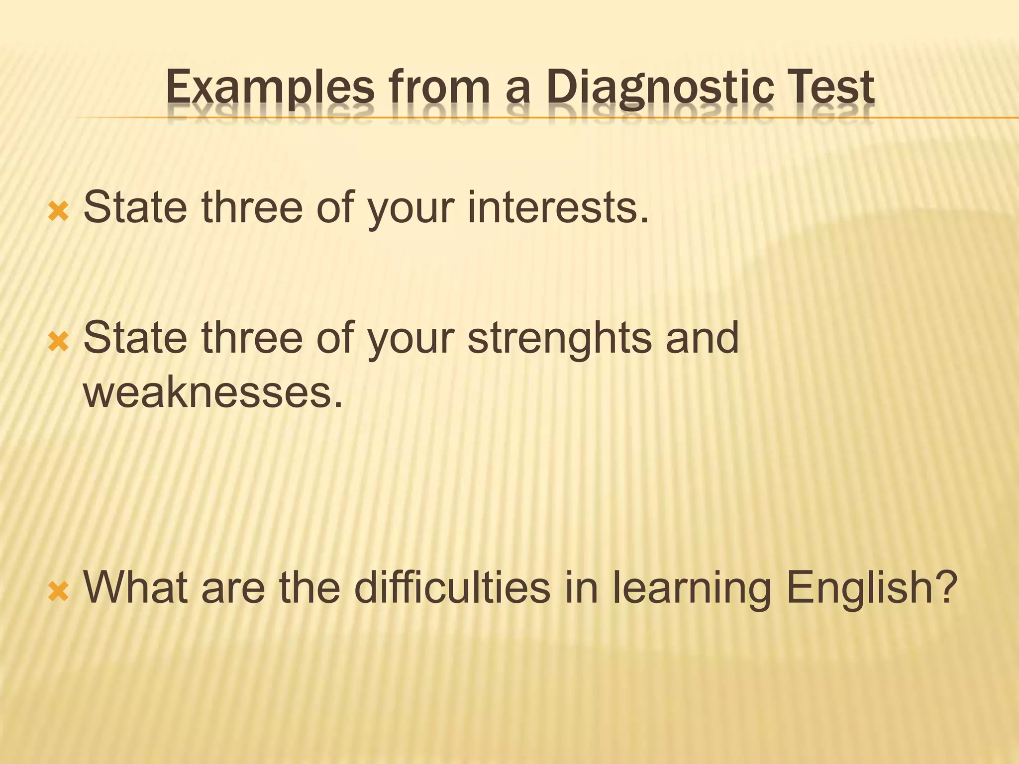 Diagnostic assessment | PPTX