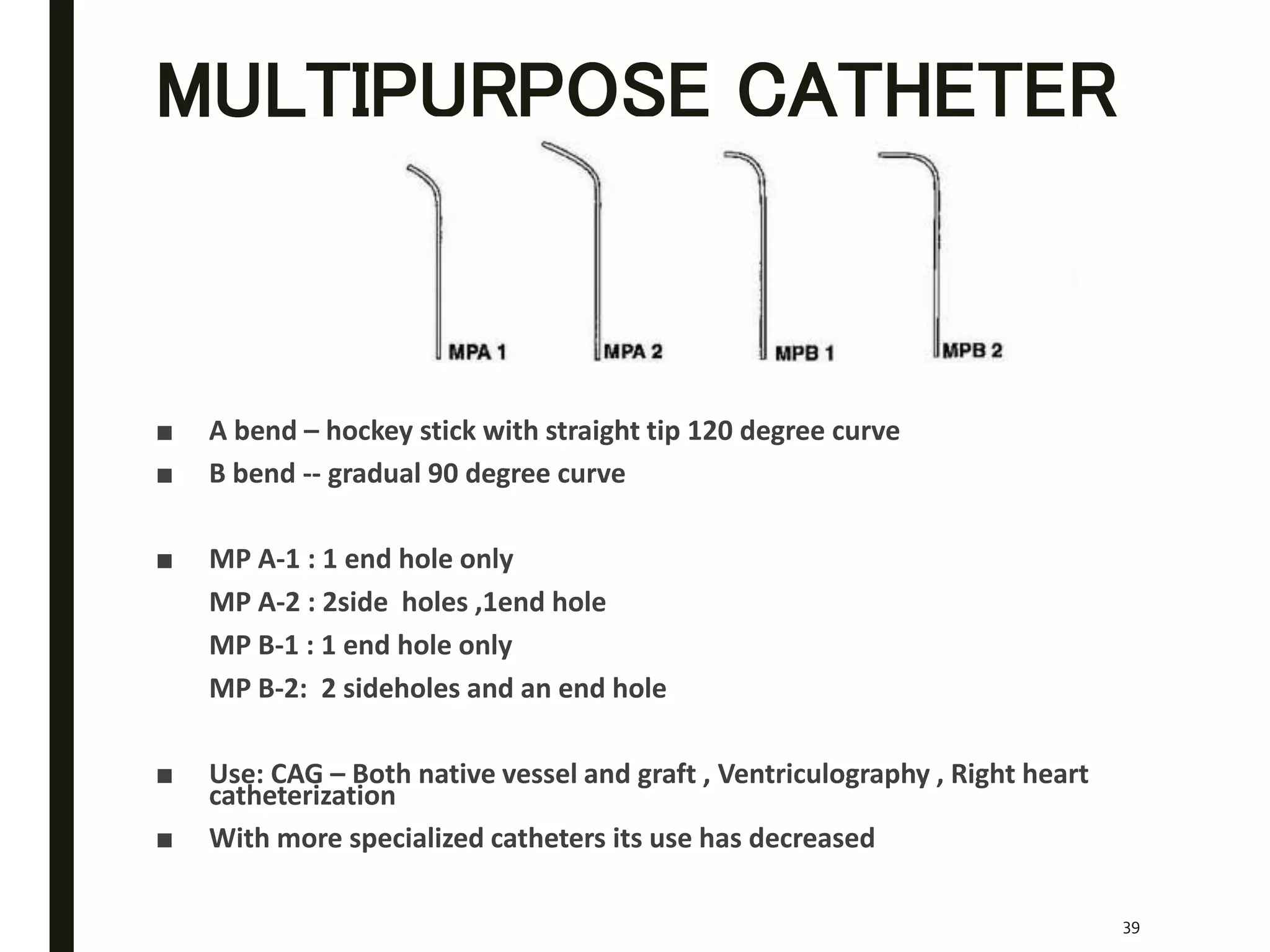 Diagnostic catheters for coronary angiography | PPTX