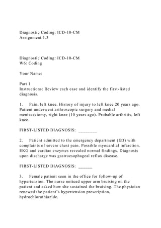 Diagnostic Coding ICD-10-CMAssignment 1.3Diagnostic C.docx | Digestive ...