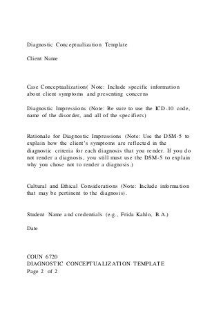 Diagnostic Conceptualization TemplateClient NameCase C | DOCX