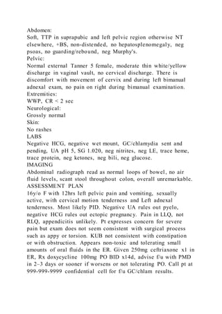 Diagnostic excellence 03 16 year-old female with pelvicpain | DOCX