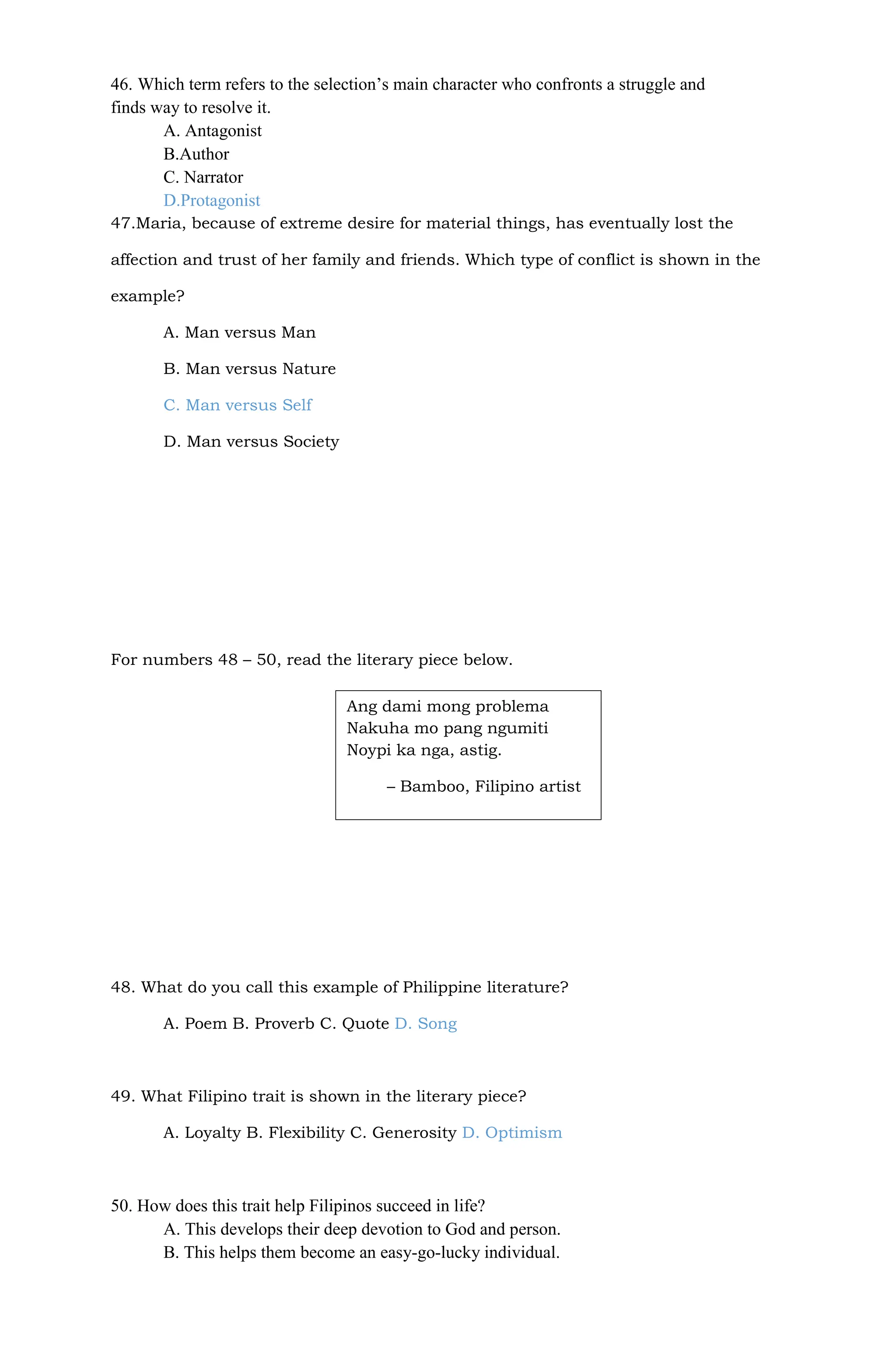 DIAGNOSTIC IN ENGLISH GRADE 7 WITH ASNWER KEY.docx