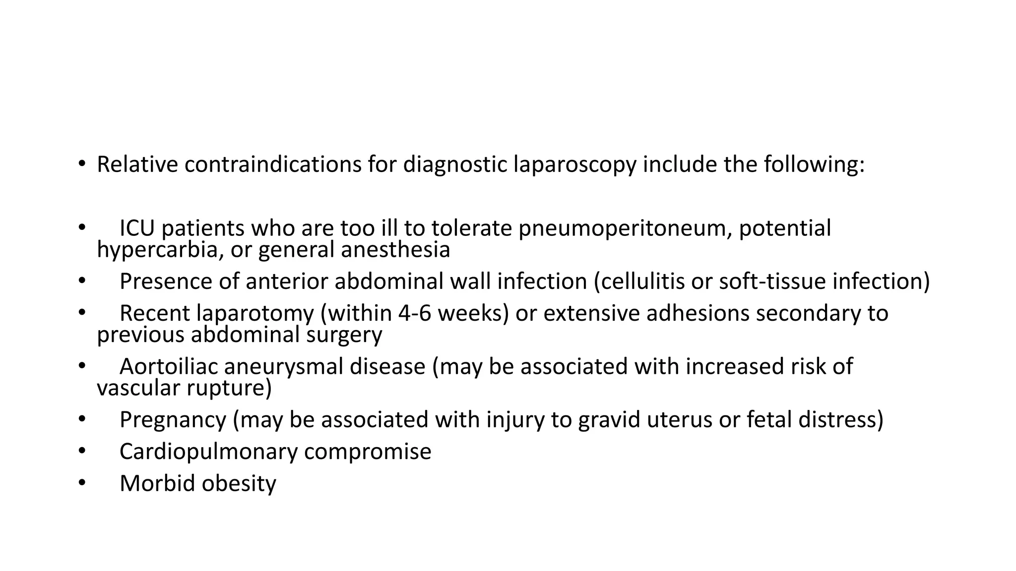 diagnostic laparoscopy for different surgical conditions | PPTX
