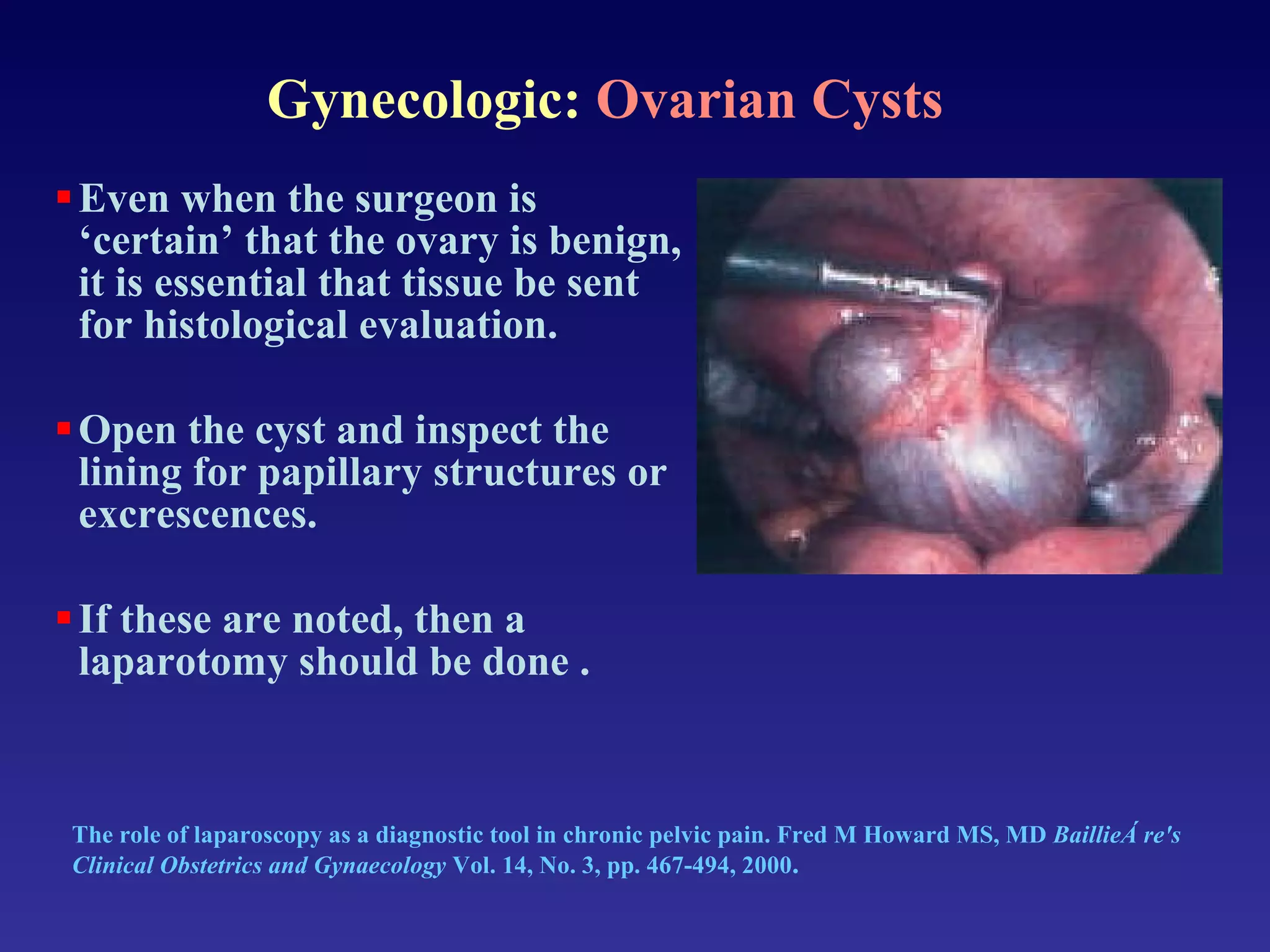 Diagnostic Laparoscopy for Pelvic Disorders | PPT